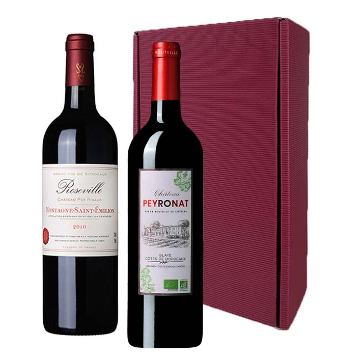 Bordeaux Wine Duo Gift Box Perfect Gift Bottled Boxed